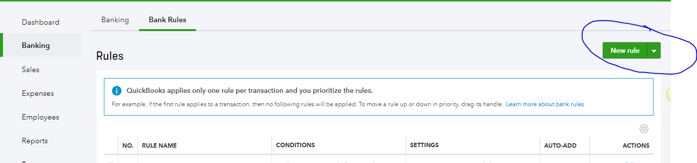 How to make bank rules in Quickbooks - Meru Accounting